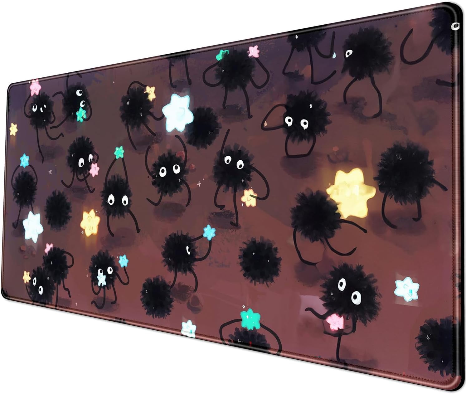 Desk Pad Anime Black Pom Poms Gaming Mouse Pad Large Star Designs Desk ...