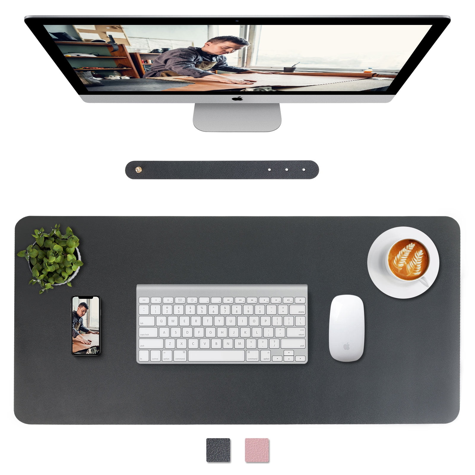 "SEVVA Large Desk Pad Protector, Desk and Gaming Mouse Pad, PU Leather ...