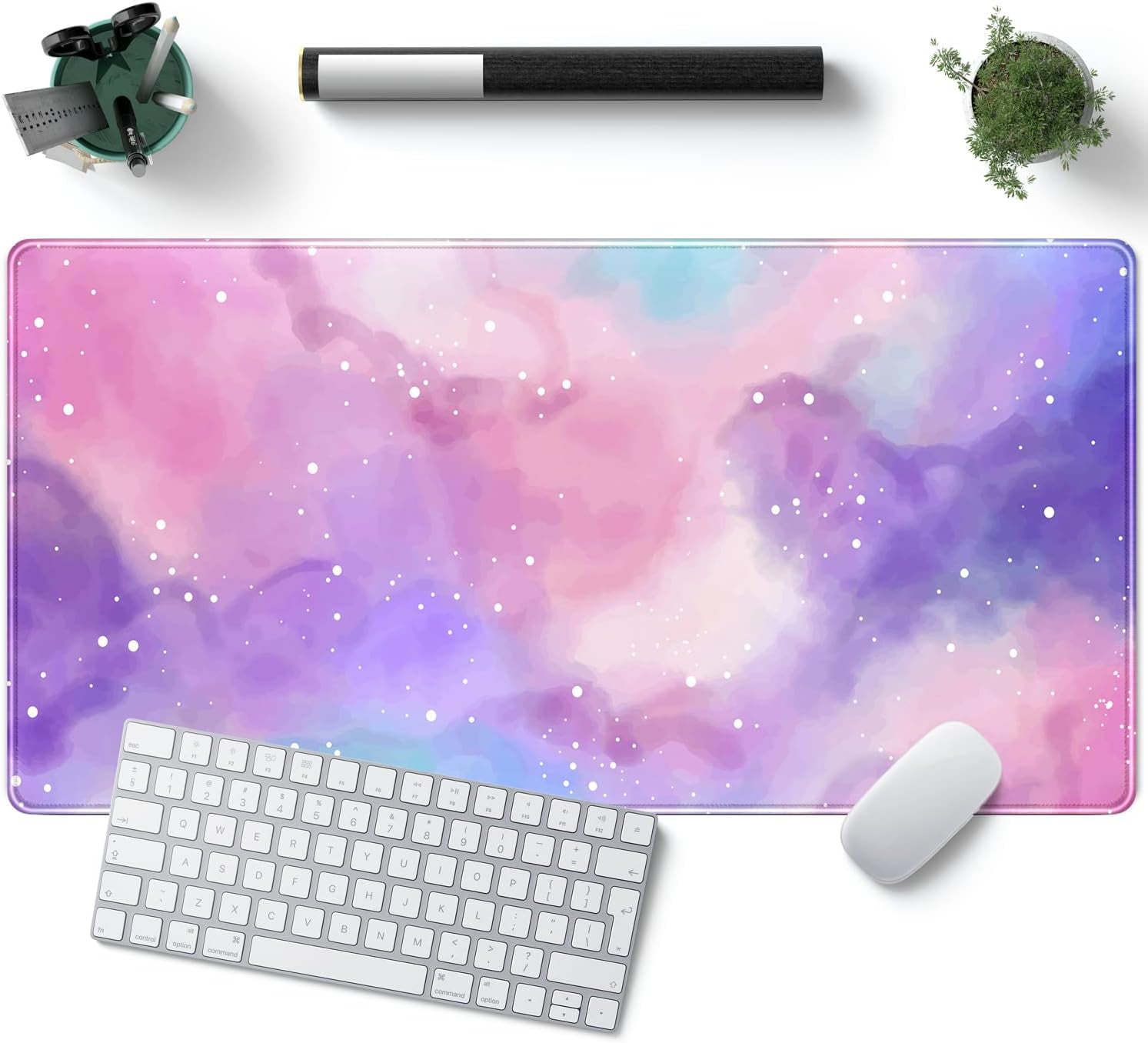 Desk Pad Purple Starry Sky Cute Gaming Mouse Pad Galaxy Gamer Girl Cute ...