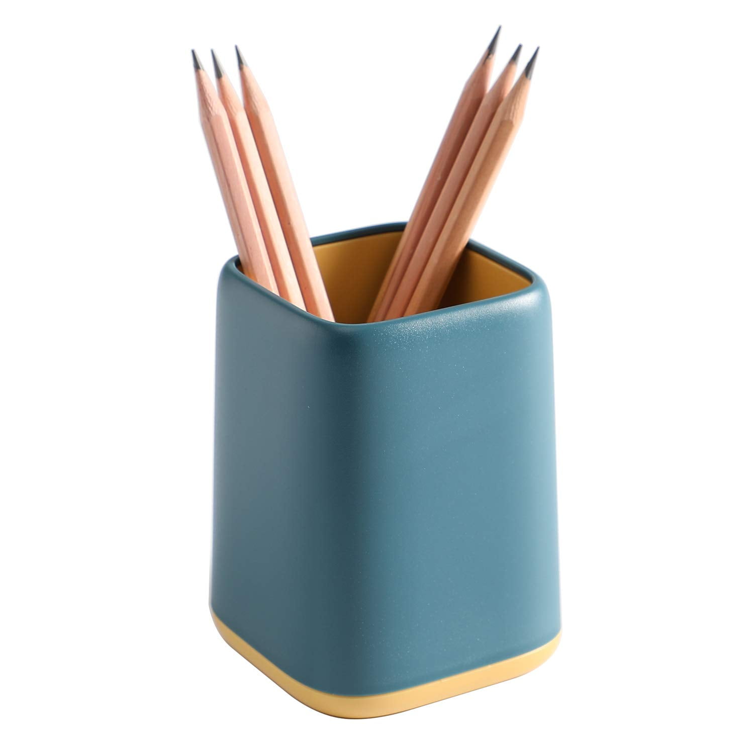 Desk Pen Holder Stand Two-tone Pencil Cup Pot Desk Organizer Makeup ...