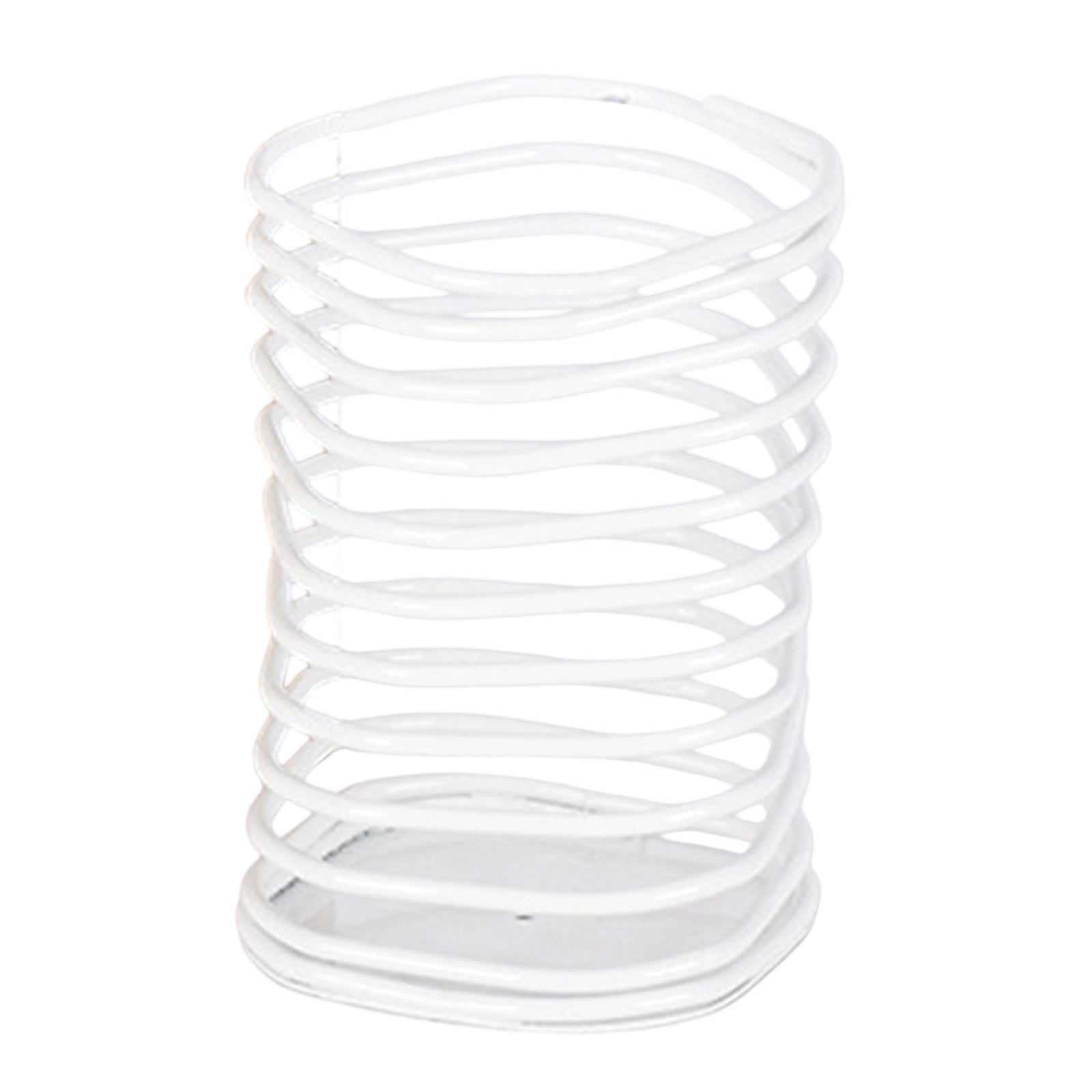 Desk Pen Organiser Storage Box Square Shape Metal Spring Pen Cup For ...