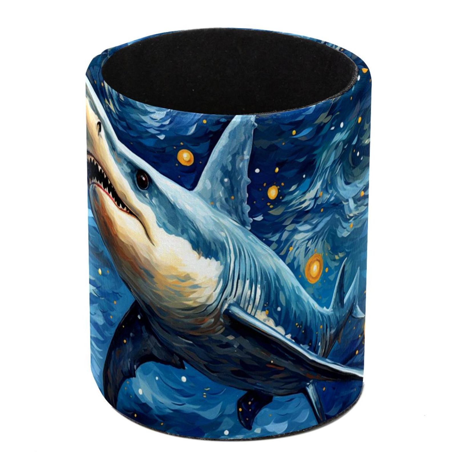 Desk Pencil Pen Holder, Starry Sky Shark Pen Organizers for Desk ...