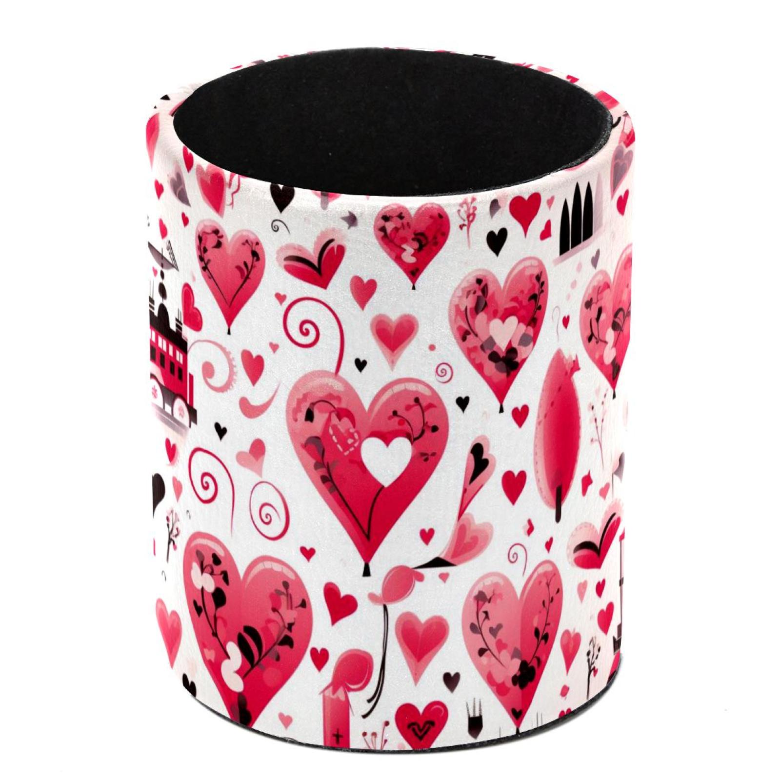 Desk Pencil Pen Holder, Valentine's Day Love Heart Pen Organizers for ...