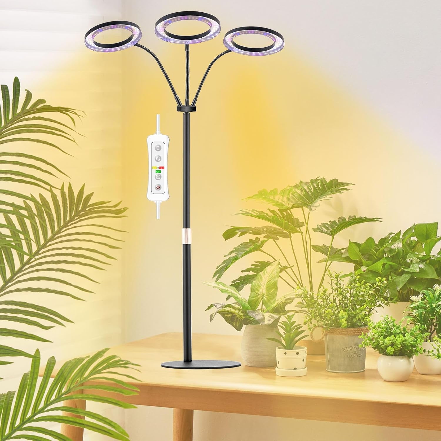 Desk Plant Grow Light for Indoor Plant,Dual-Head Desk LED Grow Light ...