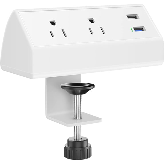 Desk Power Strip with 20W C Charge Port, Black 800J Surge Protector ...