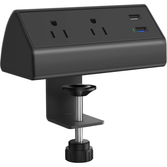 Desk Power Strip with 20W C Charge Port, White 800J Surge Protector ...