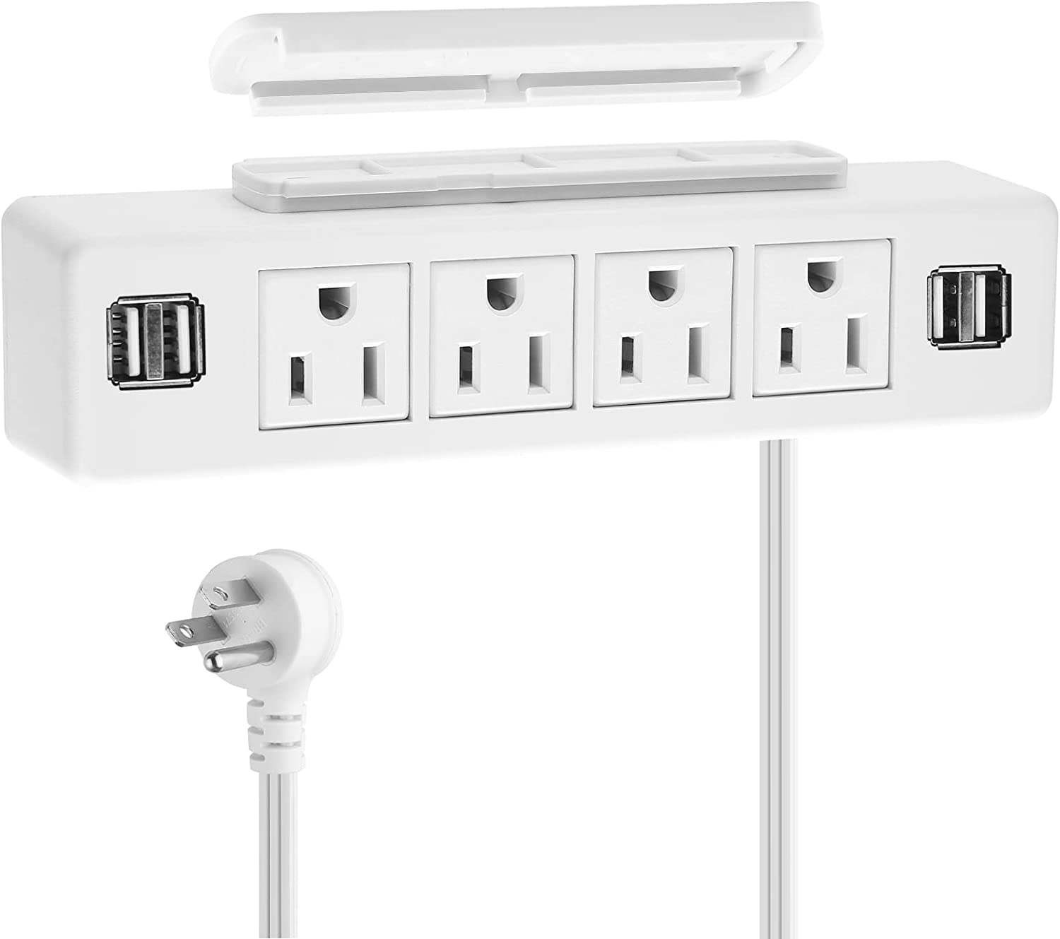 Under Desk Power Strip, Adhesive Mount Power Strip with USB,Desktop ...