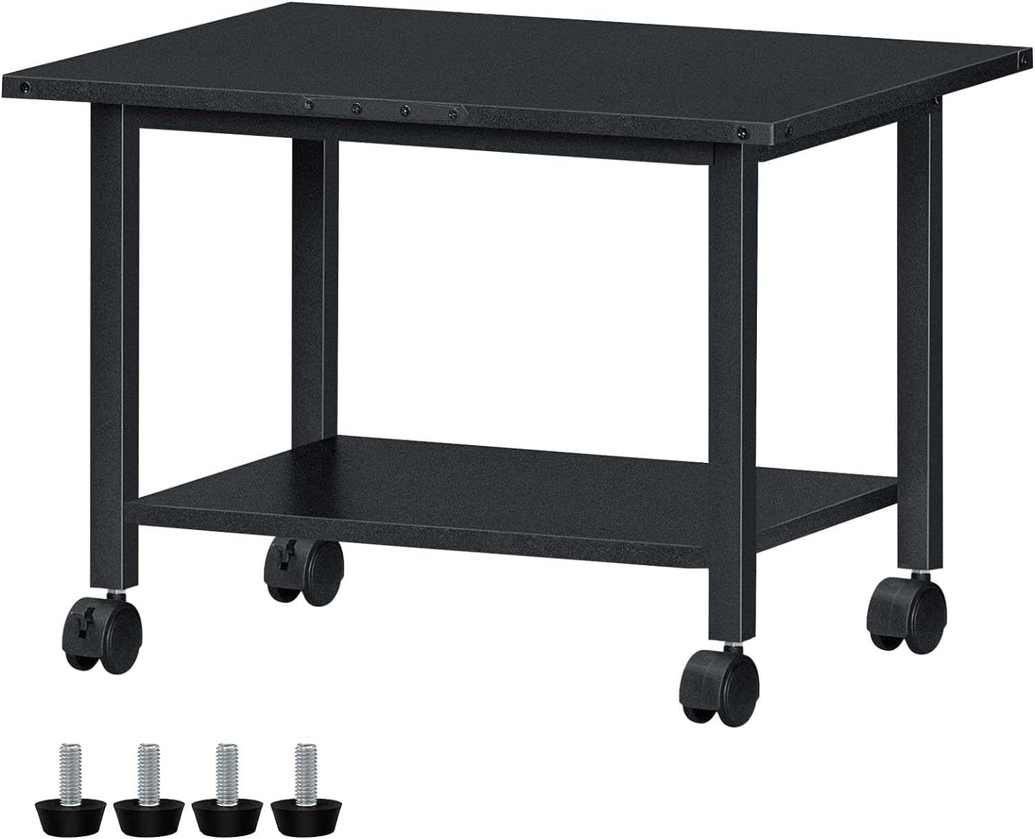 Under Desk Printer Stand, 2-Tier Industrial Mobile Printer Table with ...