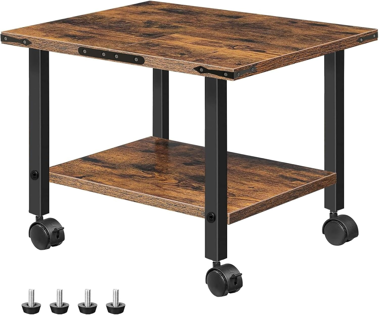 Under Desk Printer Stand, 2-Tier Industrial Mobile Printer Table with ...