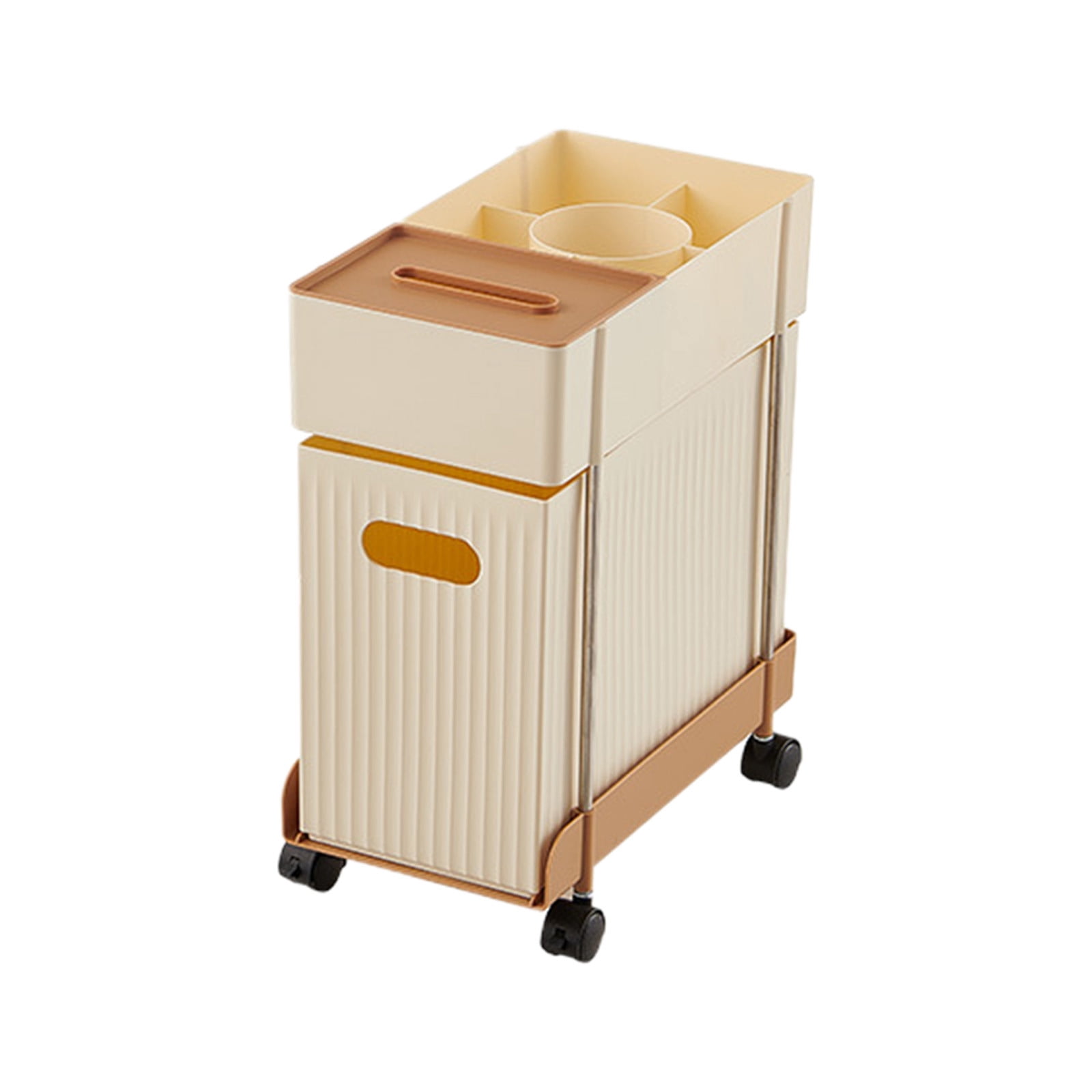 Under Desk Rolling Storage Cart 2 Tier Organizer With Divided ...