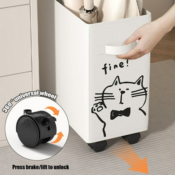 Under Desk Rolling Storage Cart, Foldable Oxford Fabric Utility ...