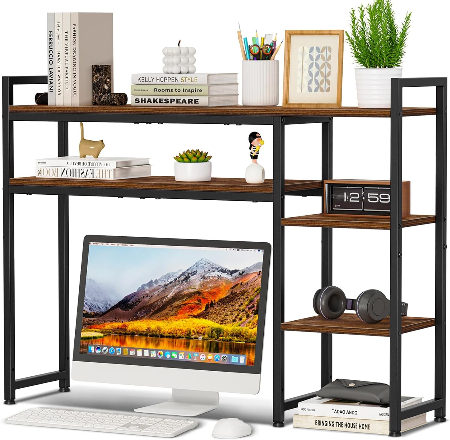 Desk Shelf, 38.6" Adjustable Desktop Organizer Shelf, Desk Hutch for ...