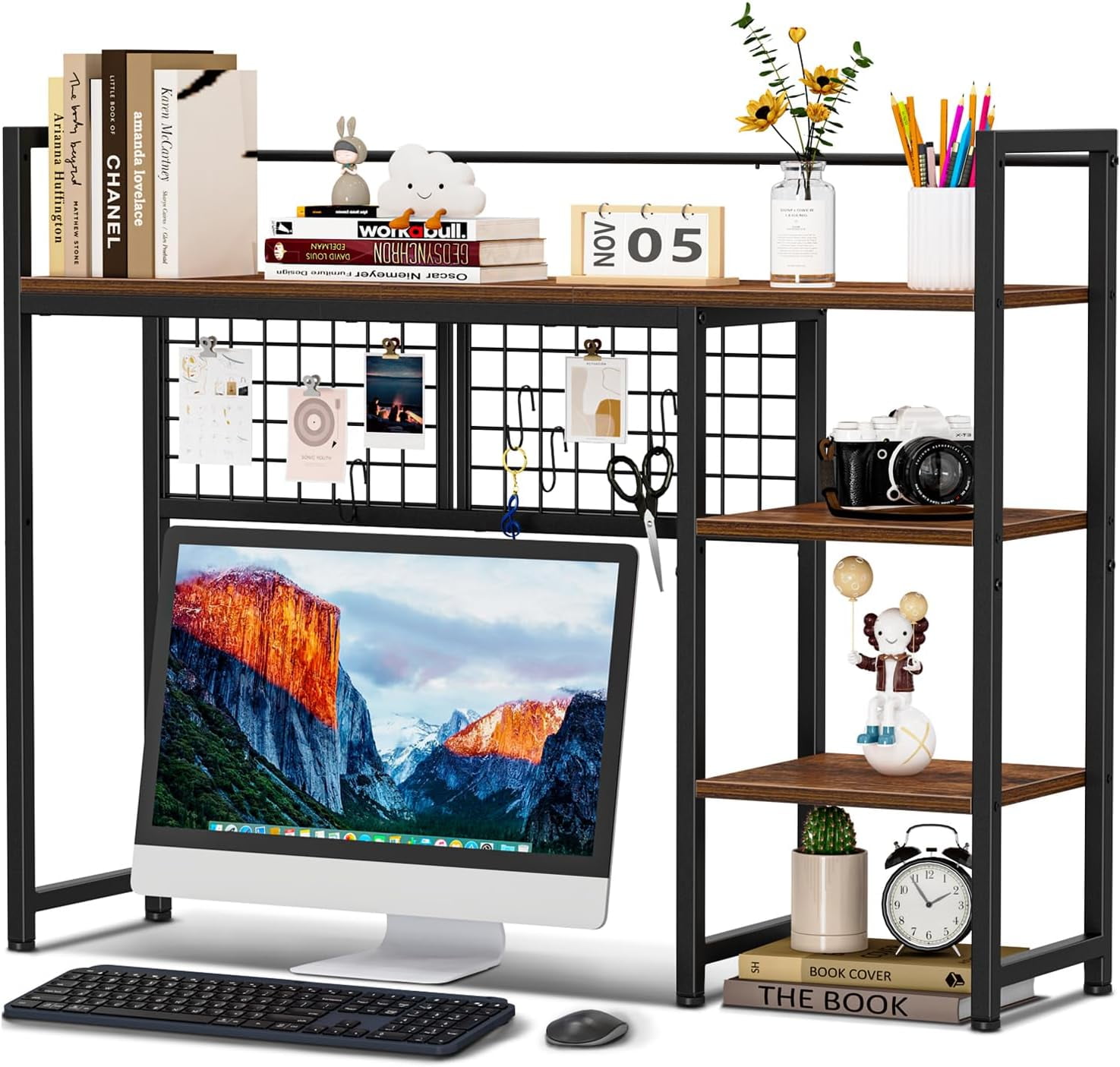 Desk Shelf, 38.6" Desktop Organizer Shelf, Desk Hutch for Computer ...