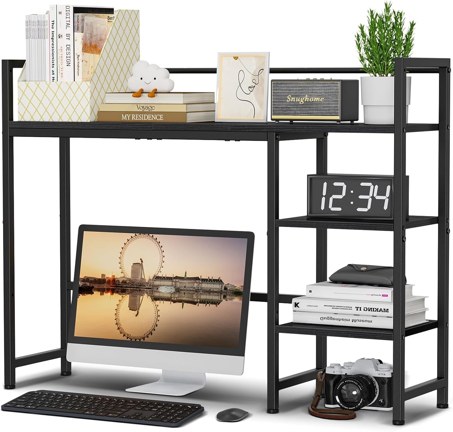 Desk Shelf, 38.6" Desk Hutch for Computer Monitor, Desktop Organizer ...
