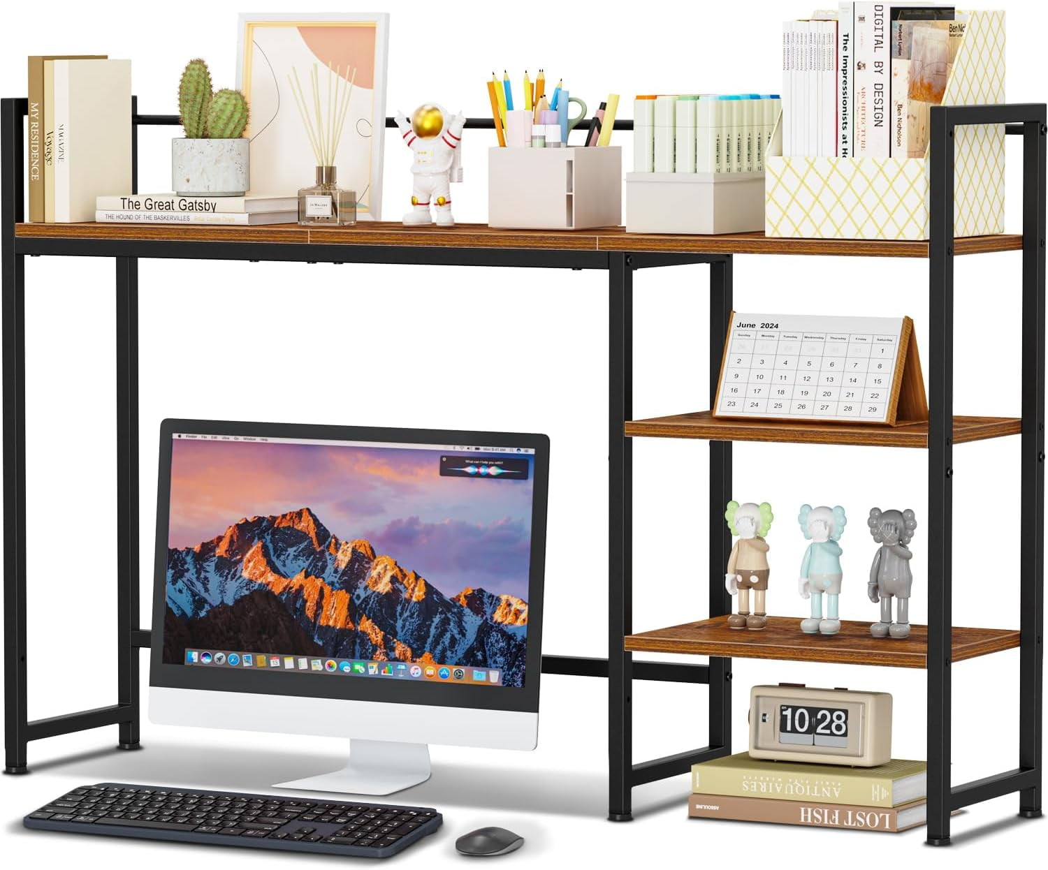 Desk Shelf, 44.9" Large Desktop Organizer Shelf, Desk Hutch for ...