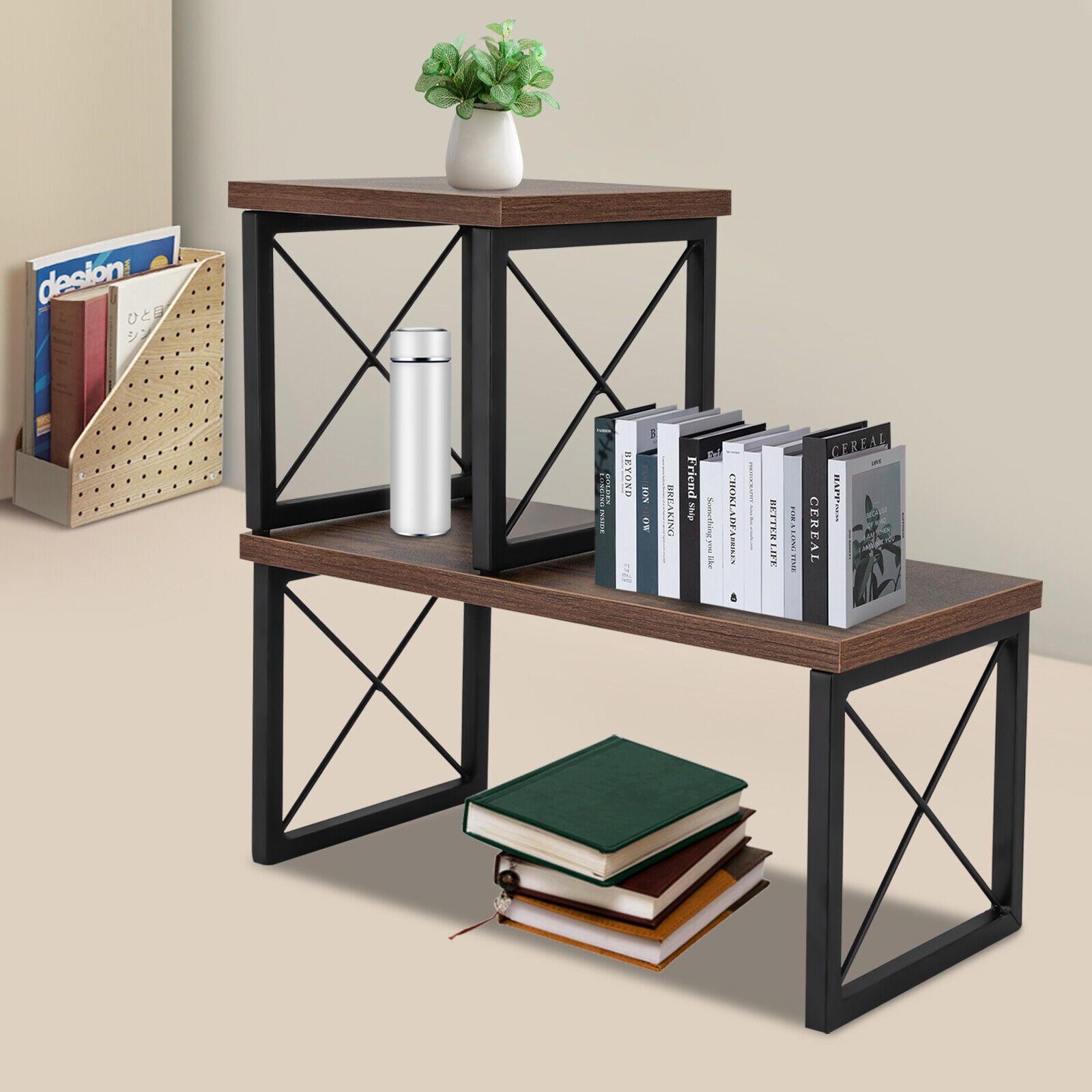 Desk Shelf Organizer Adjustable Desktop Bookshelf Desktop Organizer ...