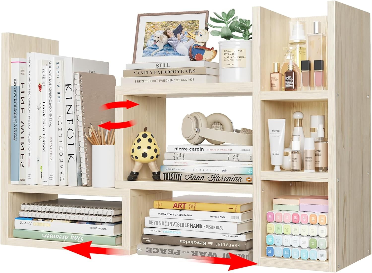 Desk Shelves Desktop Orgnizer Shlef - Natural Wood Tone Office ...