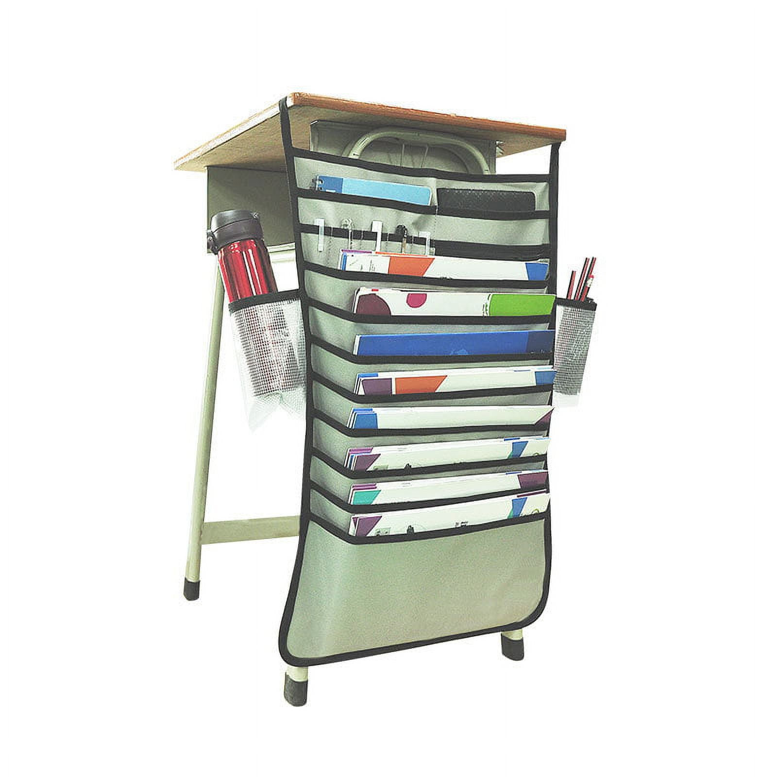 Desk Side Book Hanging Bag Heavy Duty 14 Pockets Desk Mount Hanging ...
