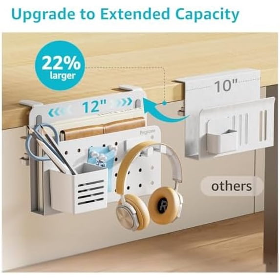 Desk Side Storage Organizer, No Drill Under Desk Laptop Holder, Clamp ...