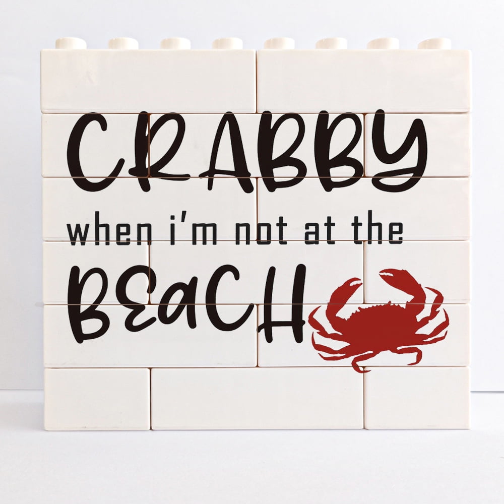 Desk Sign 4.7x5 Inch Crabby When I'M Not At The Beach Decorative Plaque ...