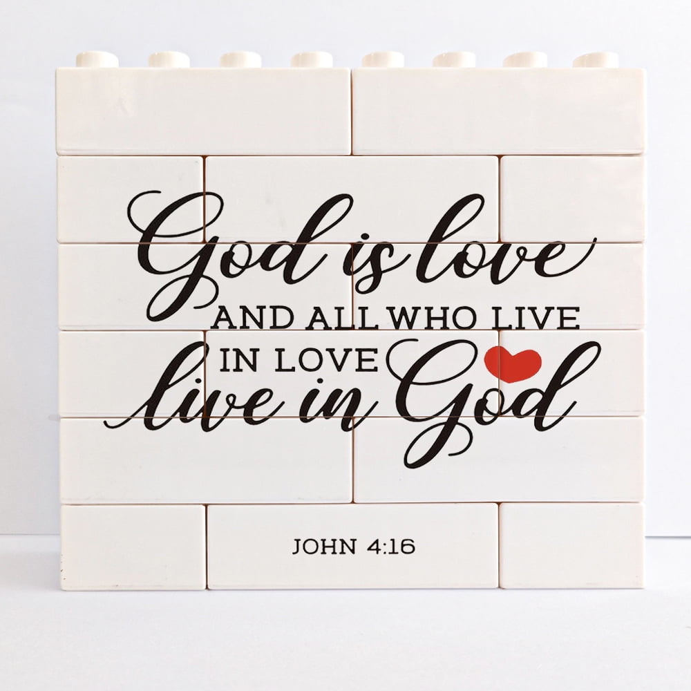Desk Sign 4.7x5 Inch Inspirational Bible Verse 1 John 416 God Is Love ...