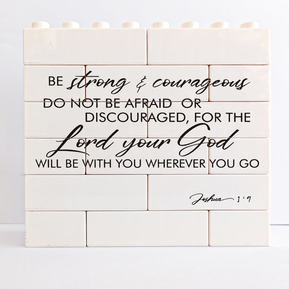 Desk Sign 4.7x5 Inch Inspirational Bible Verse Be Strong And Courageous ...