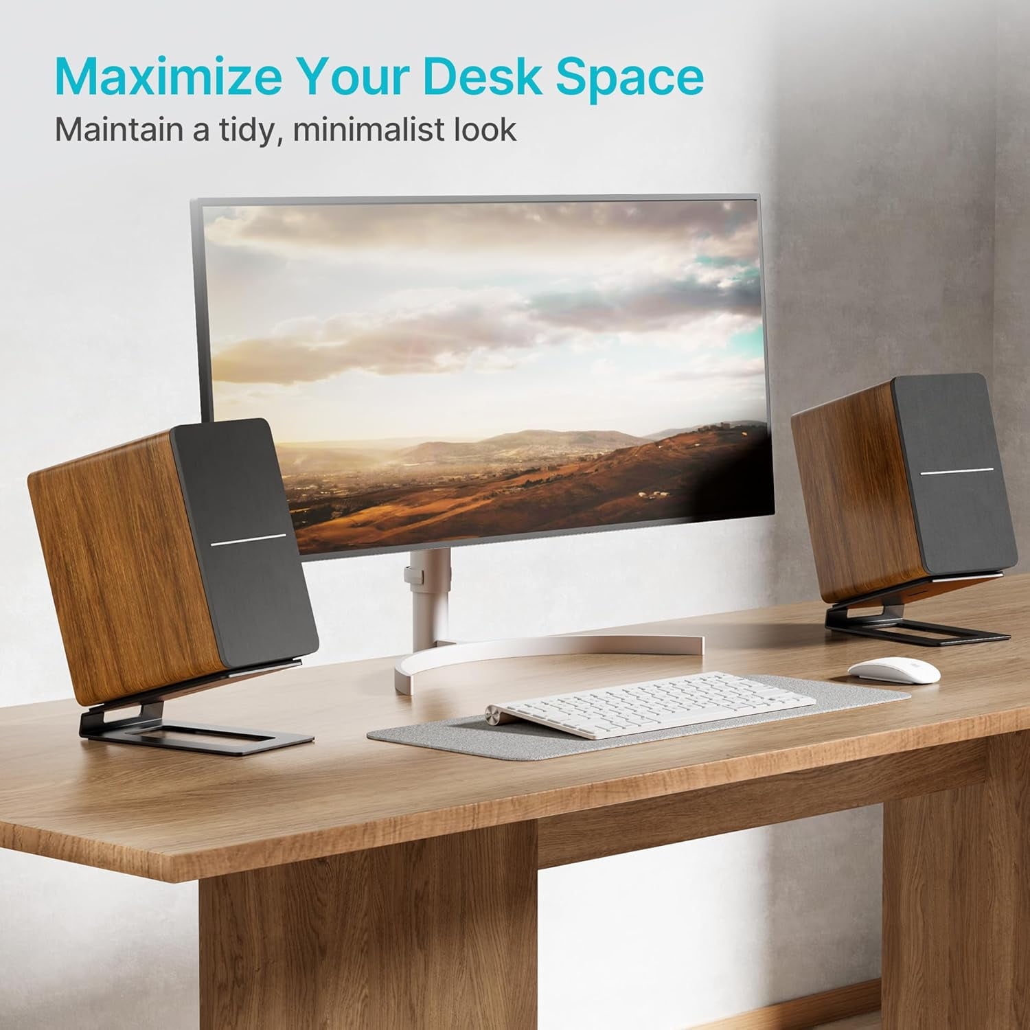Desk Speaker Stands for Most Bookshelf Speakers, 22 lbs Capacity, 16 ...
