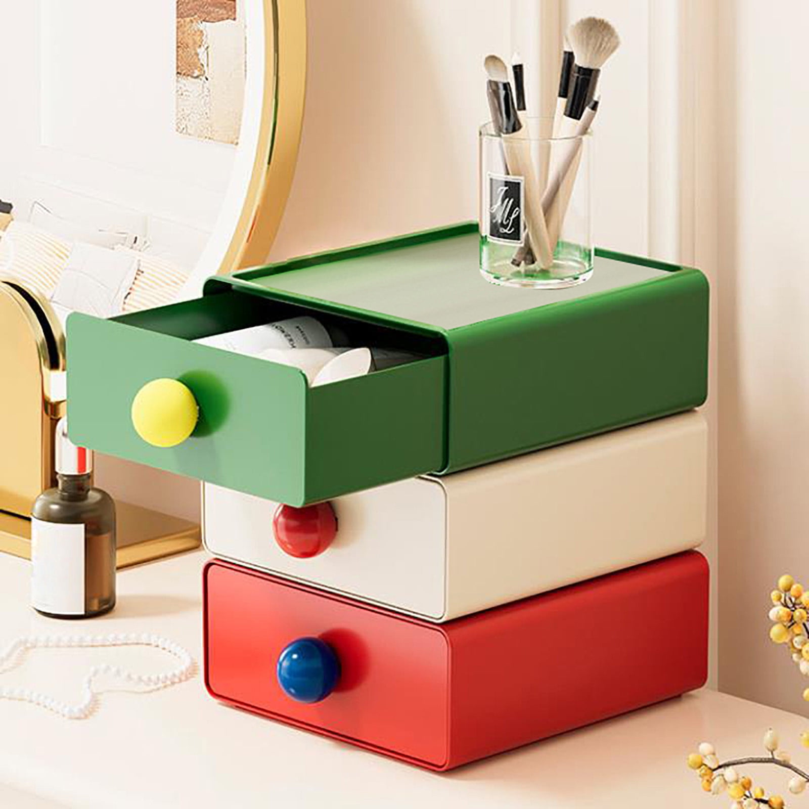 Desk Storage Box, Office Paper Organizer, Metal Frame + Adjustable ...