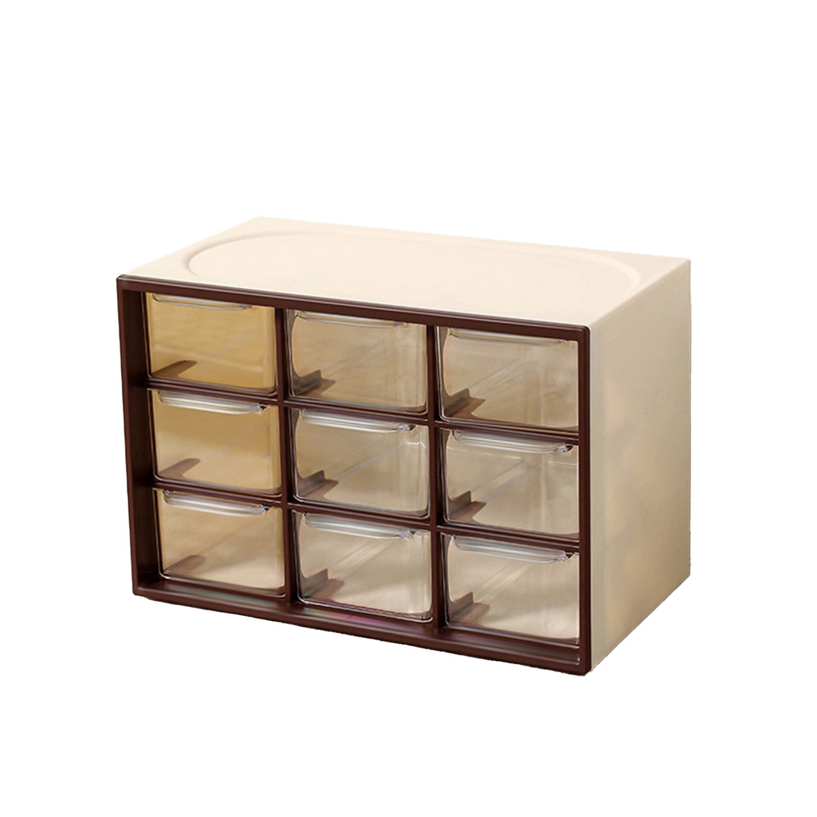 Desk Storage Organizer with 9 Mini Drawers, Clear Desktop Craft Drawer ...