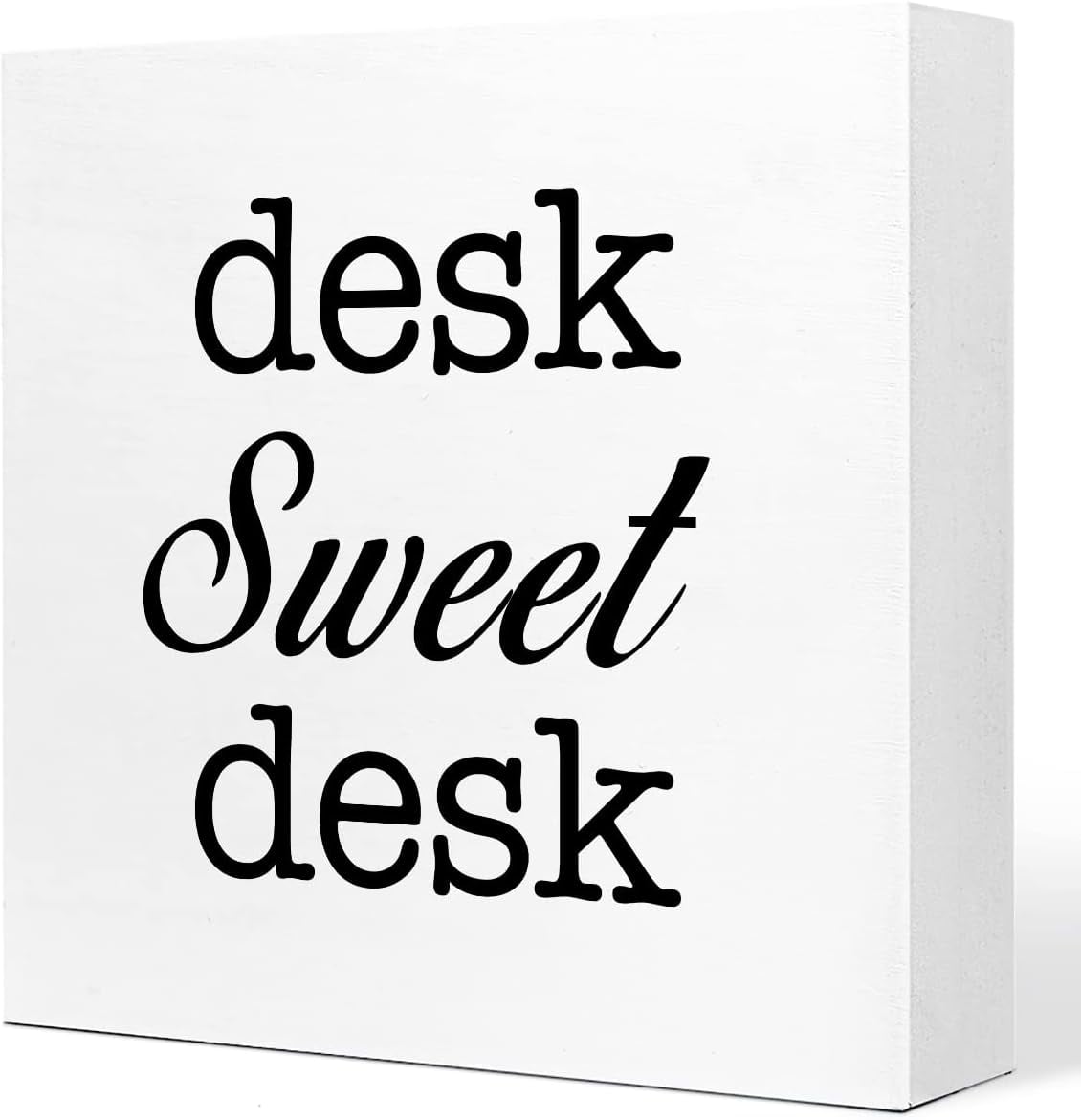 Desk Sweet Desk Wooden Sign Desk Decor,Funny Wood Block Sign Desk ...
