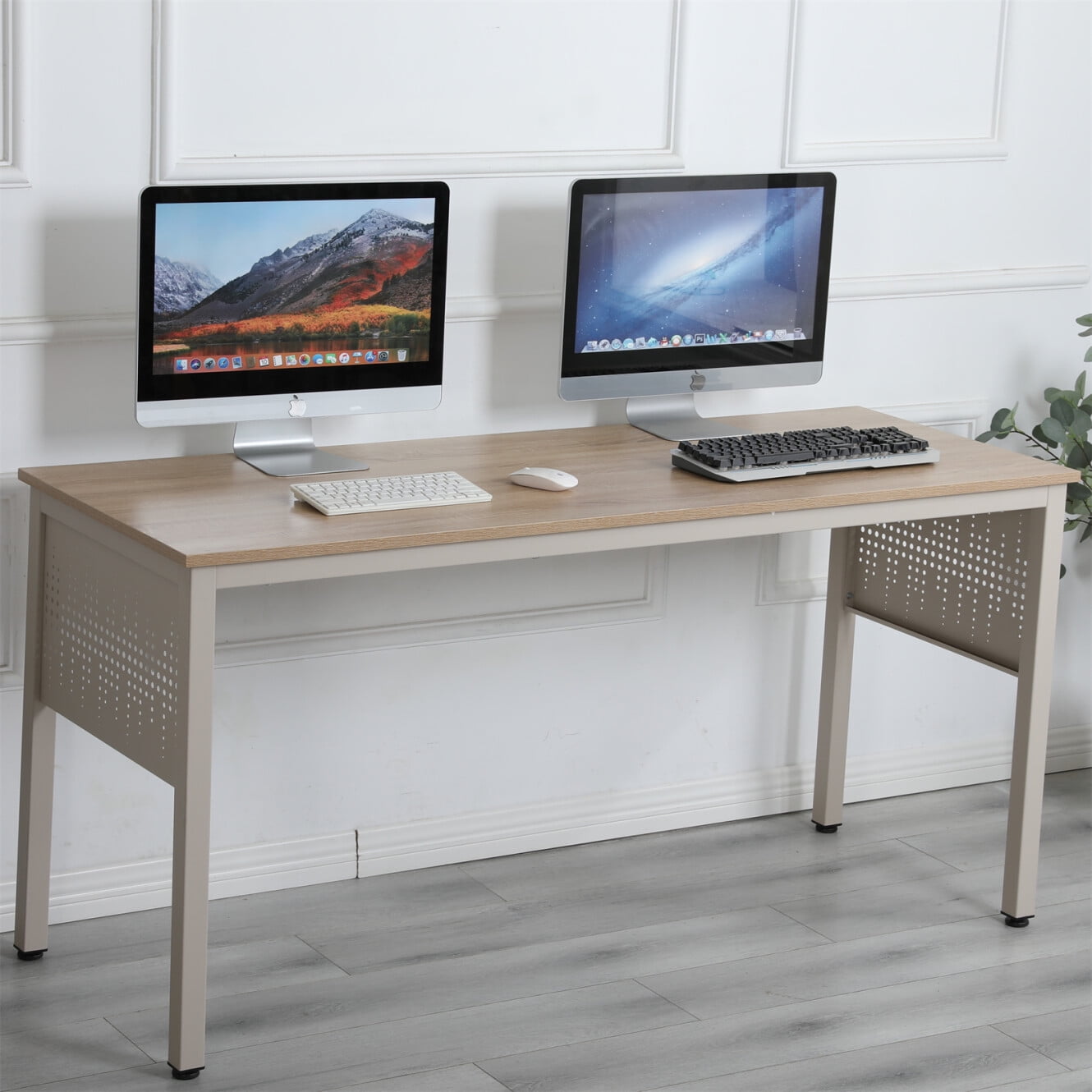 Desk, Table, Computer Desk, Home Office Desks with Metal Decorative ...