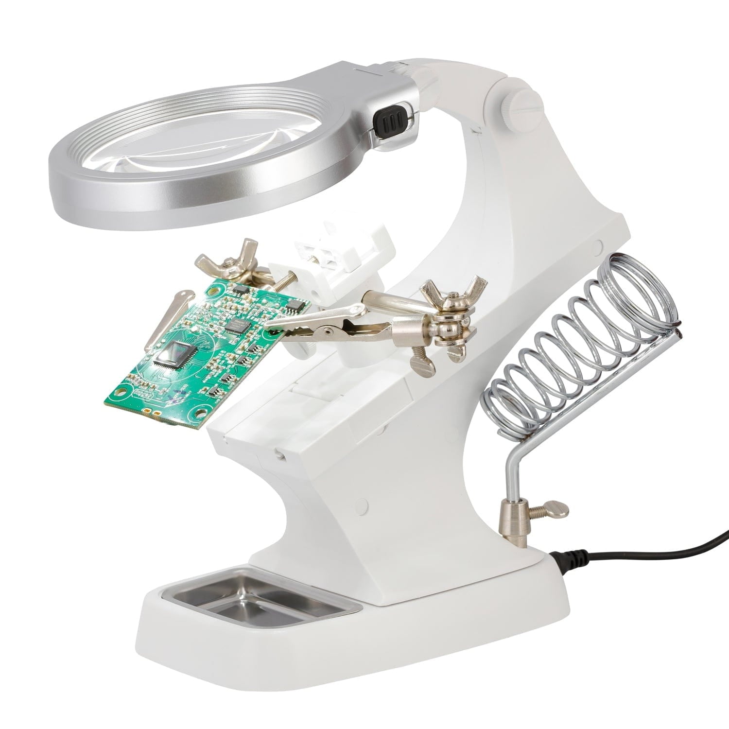 Desk-Top Multifunctional Circuit Board Holder & Welding Magnifier ...