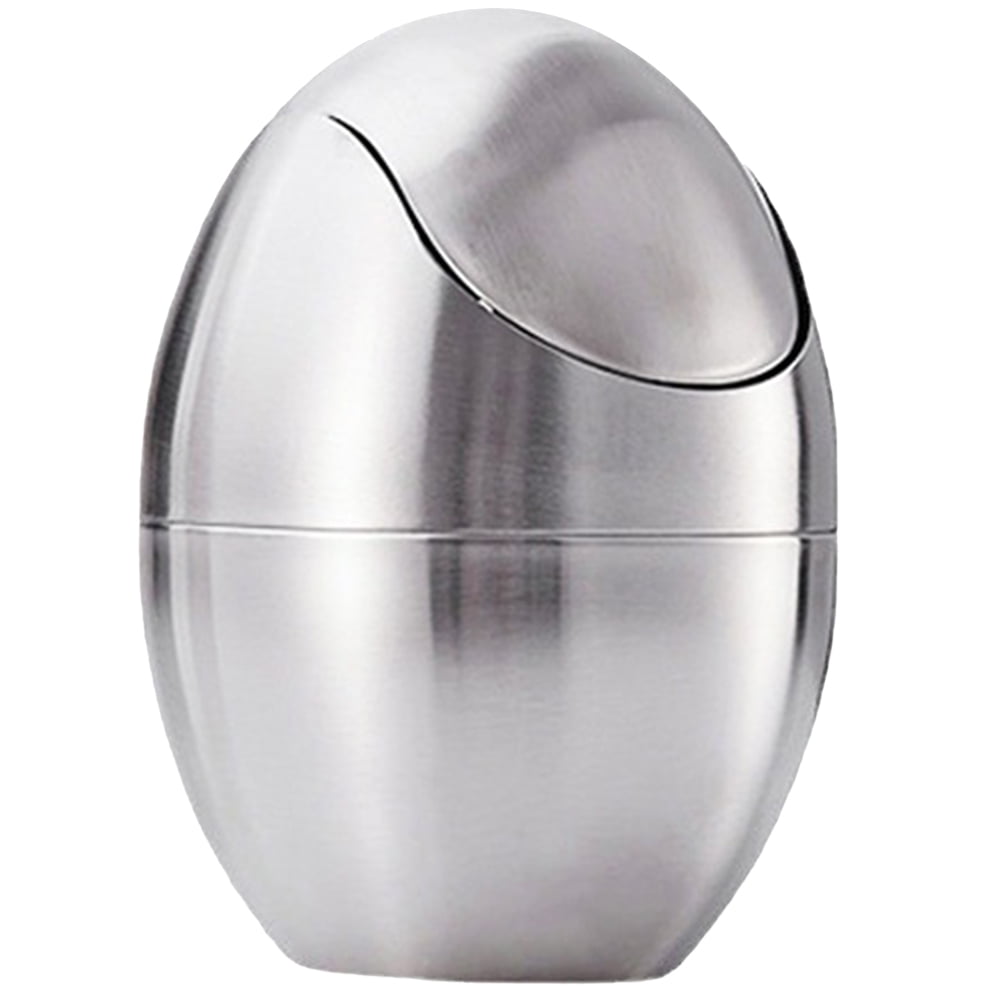 TABLZONE Tablzone Stainless Steel Mini Trash Can Silver for Desktop Use ...