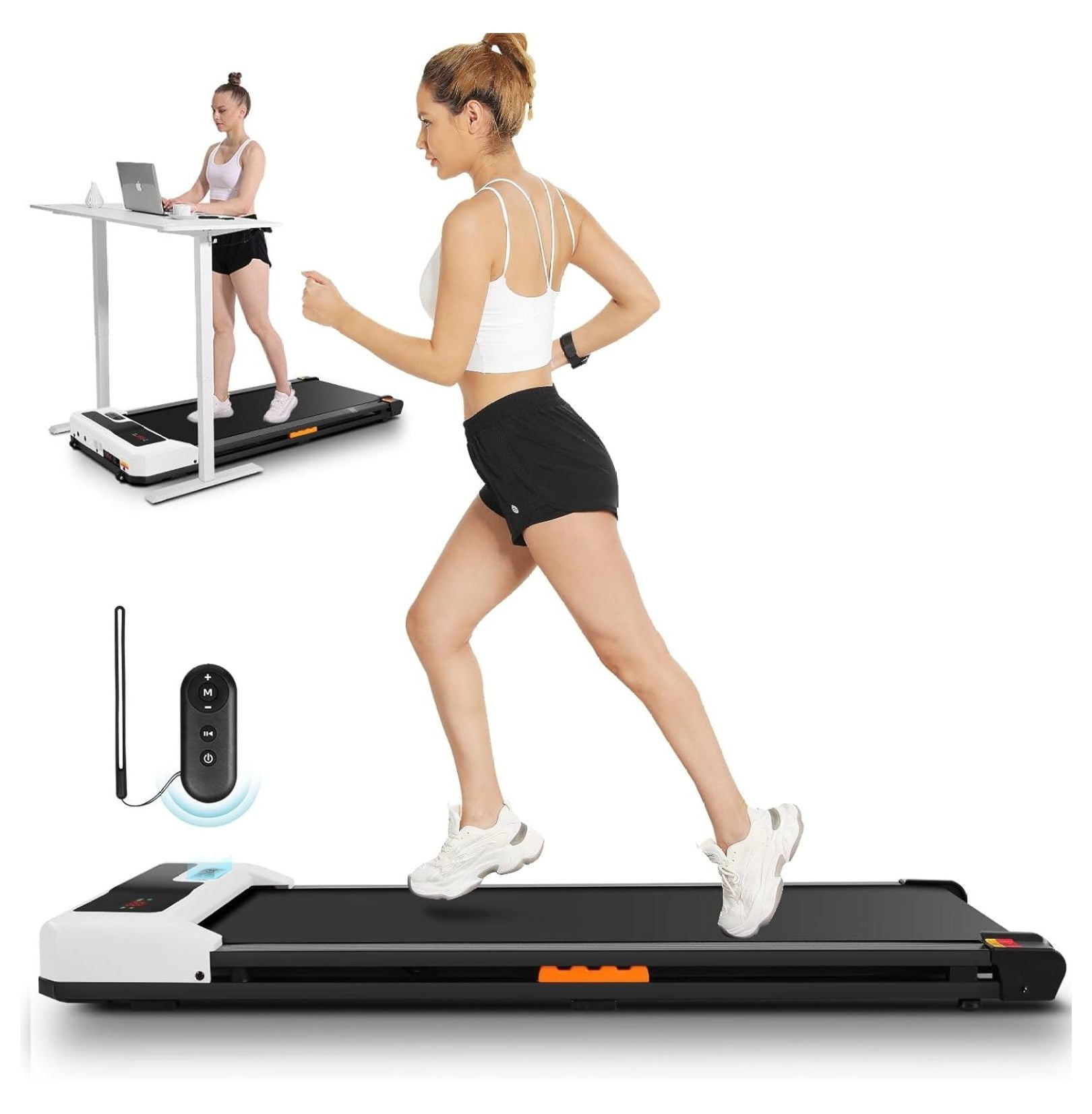 Under Desk Treadmill, 300LBS Capacity Compact Treadmills for Home ...