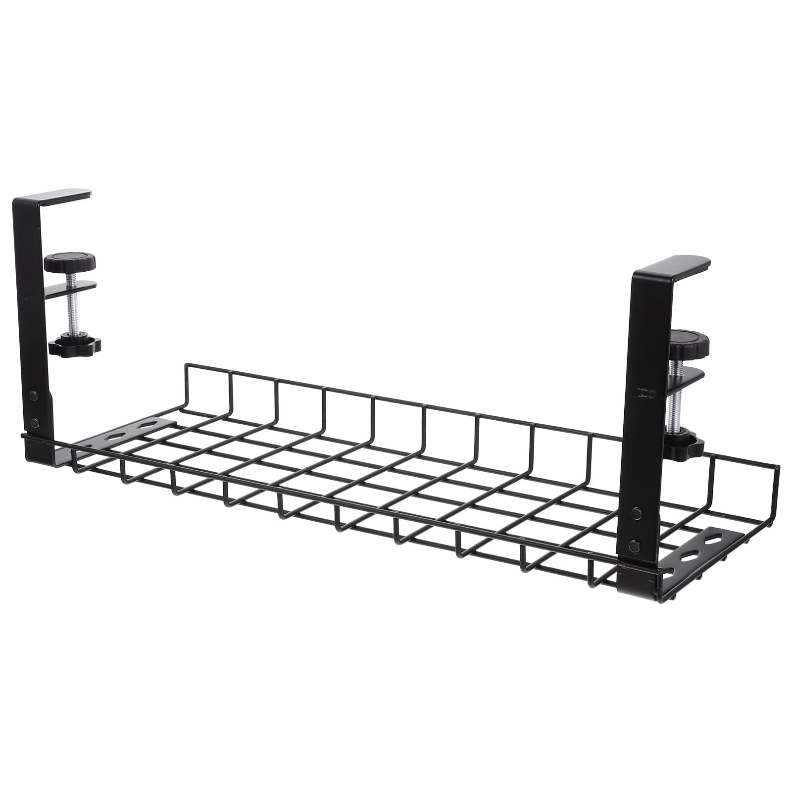 Desk Wire Management Rack Cable Tray under Filing Desktop Stand Black ...