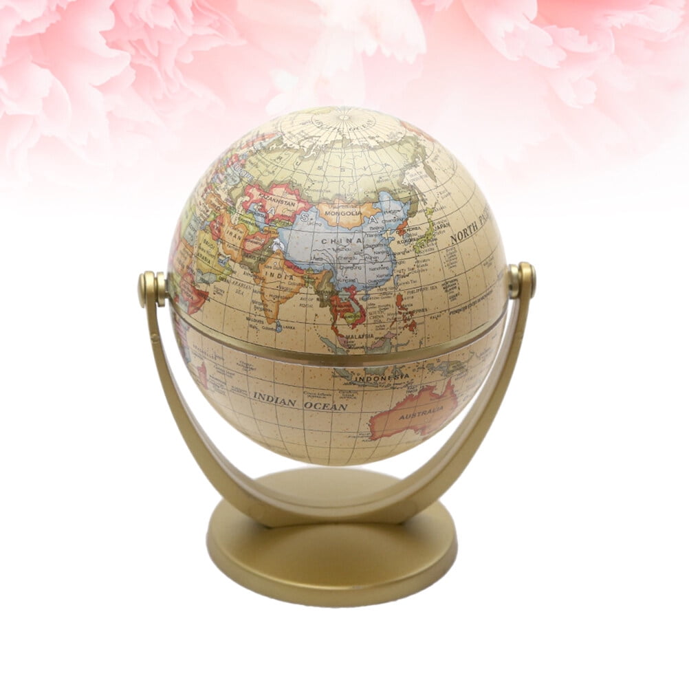 Golden World Globe with Stand for Educational Use Plastic Material 1pc ...