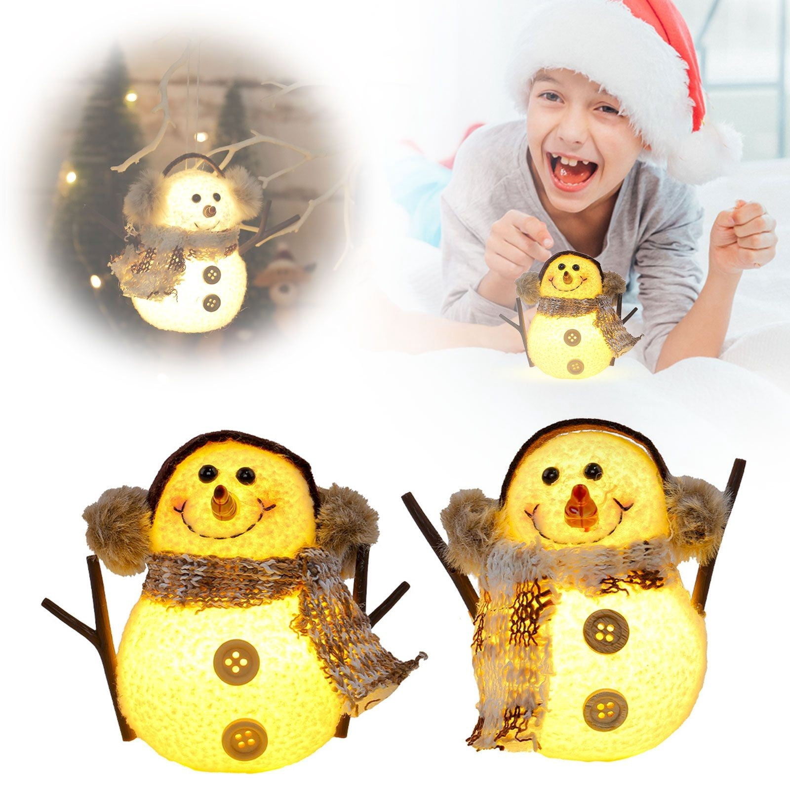 Desk decoration Christmas Lighted Snowman Christmas Table Decorations ...