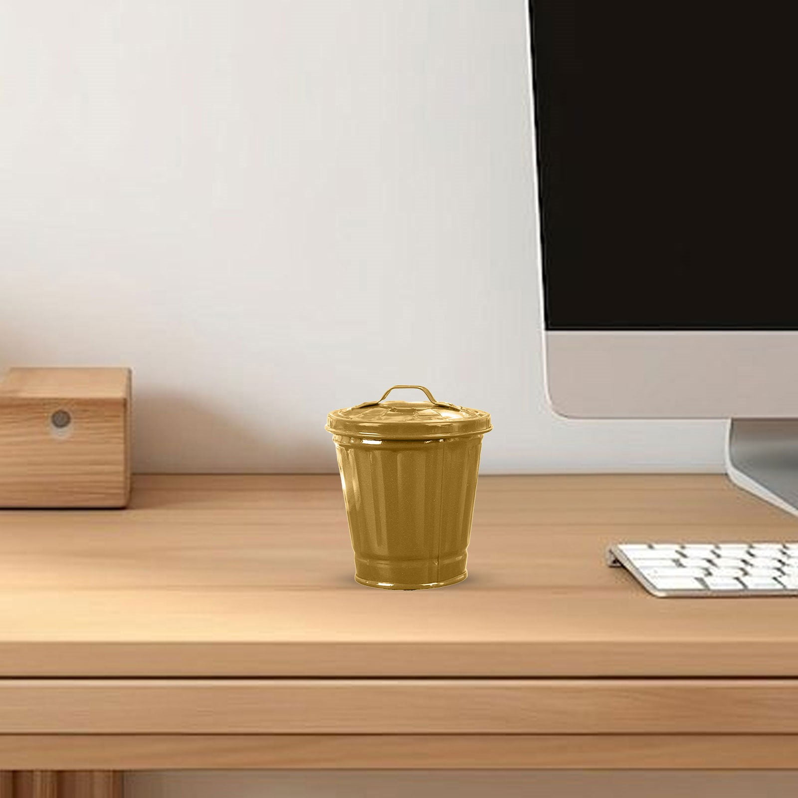 Desk decoration Cute Trash Can Creative With Lid Living Room Bedroom ...