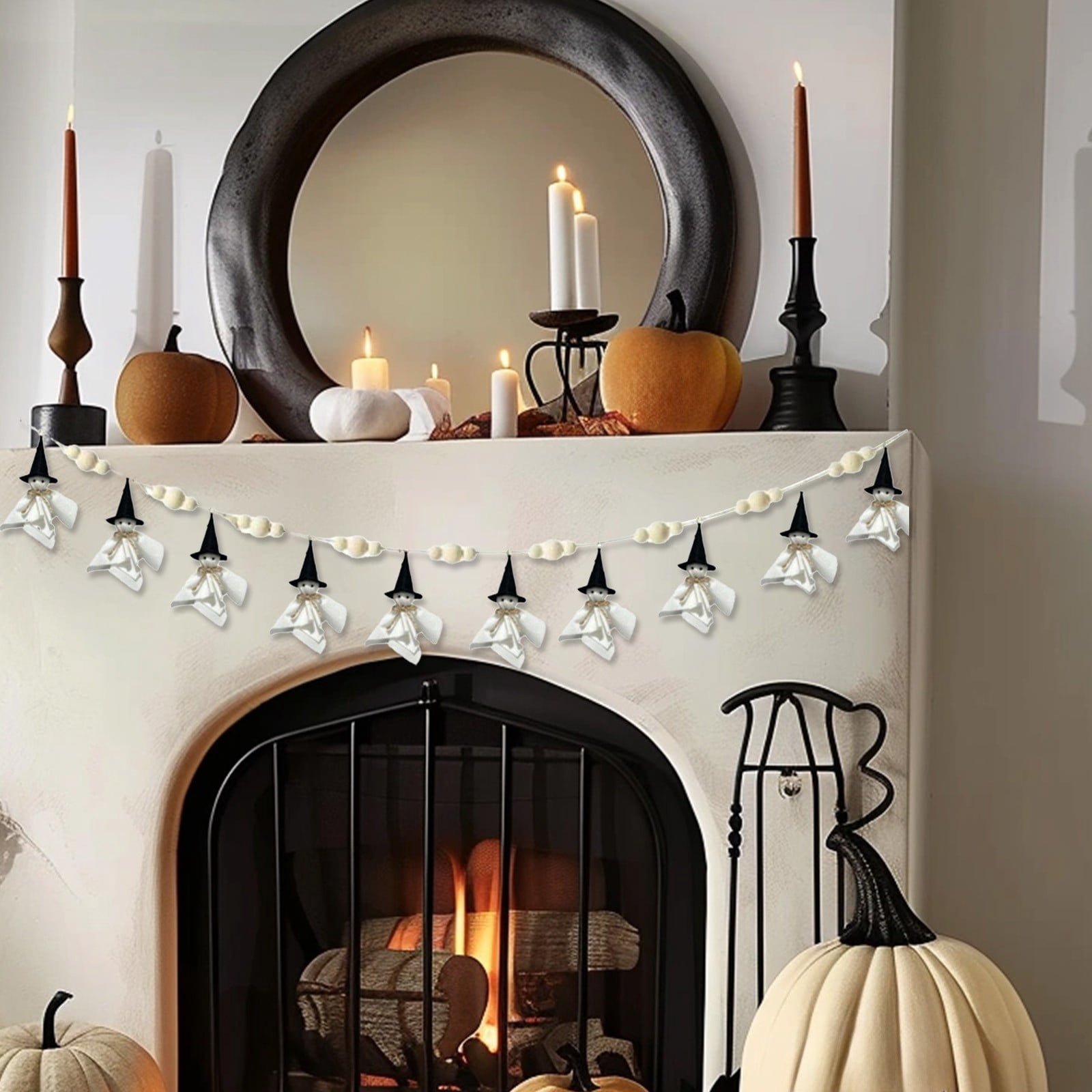 DeskAKBK Adjustable Ghost Hanging Ornament 7FT with Wooden Beads ...