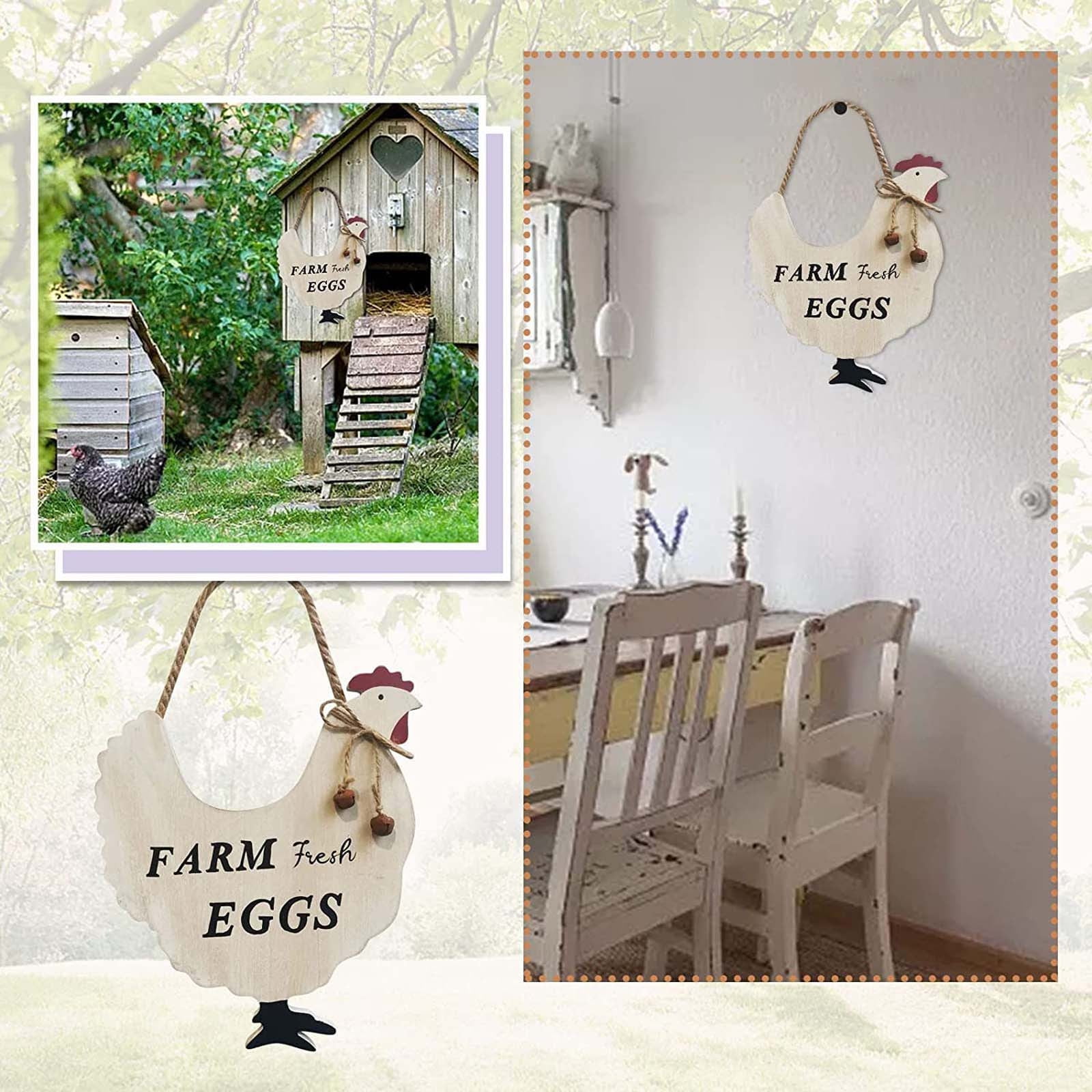 DeskAKBK® Wooden Handicraft Wall Decoration Wooden Farm Chicken ...