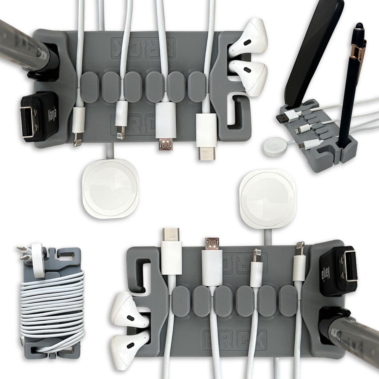 DeskBrick 2pk by CordBrick Heaviest Weighted Cord Organizer for Desktop ...