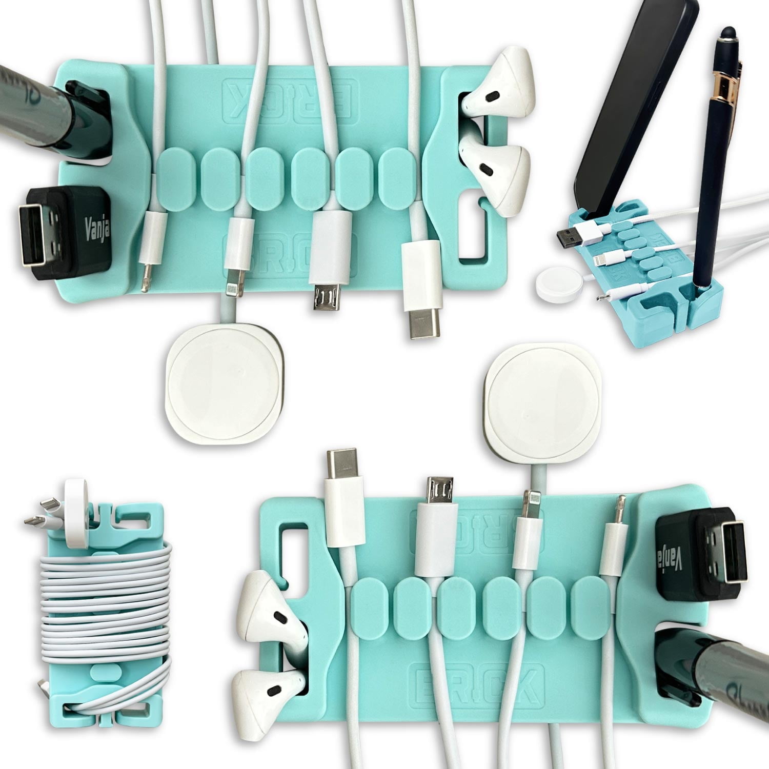 DeskBrick 2pk by CordBrick Heaviest Weighted Cord Organizer for Desktop ...