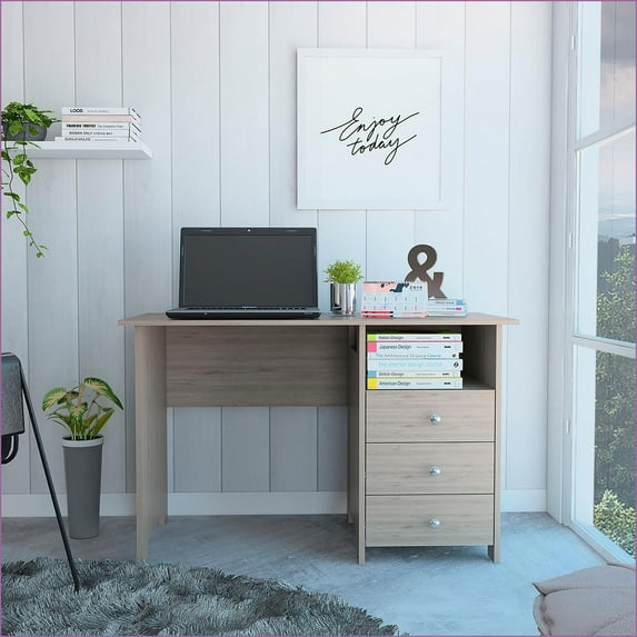 Desks 3-Drawer Writing Desk with Open Compartment | Engineered Wood ...