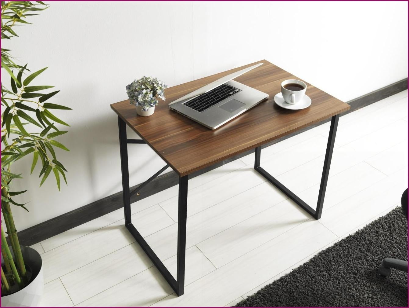 Desks: 35\" Industrial Small Writing Computer Desk for Teens Bedroom ...