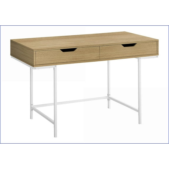 Desks: 47.25”L Modern Computer Desk with Storage Drawers, Natural ...