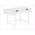 Desks, 47.25” Modern White Computer Desk with 2 Storage Drawers, White ...