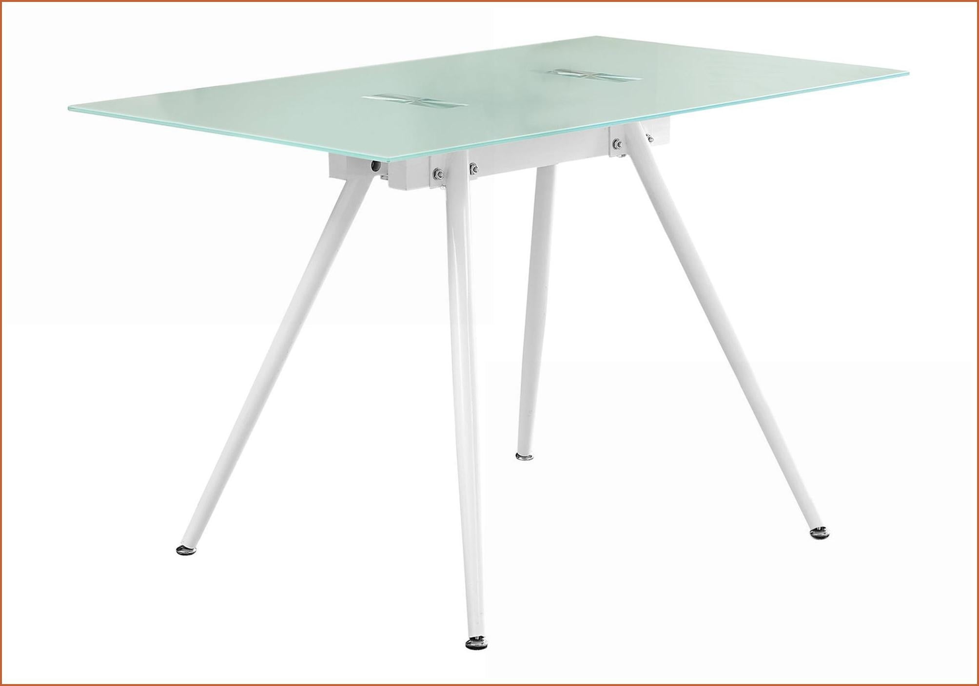 Desks, 48”L Modern Home Office Computer Desk with White Metal Trestle ...