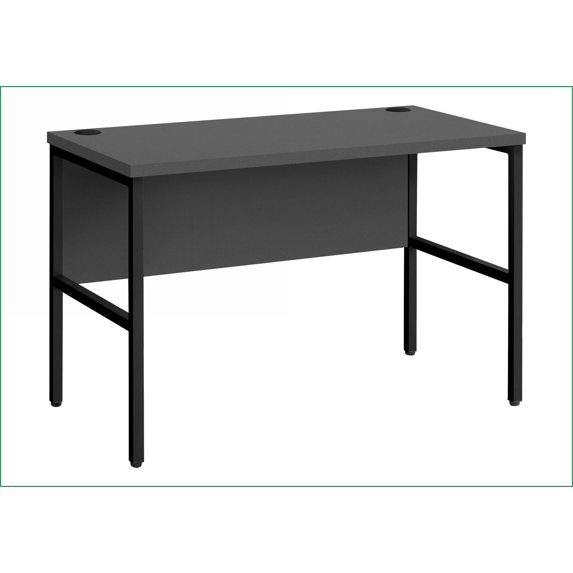 Desks, 48" Modern Computer Desk - Grey Laminate Top, Black Metal Legs ...