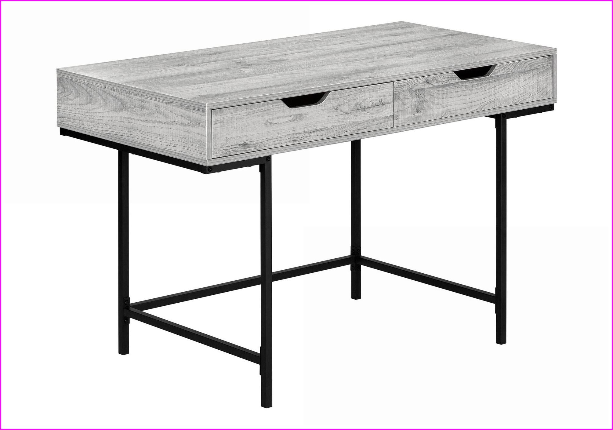 Desks, 48" Modern Computer Desk with 2 Storage Drawers, Grey Laminate ...