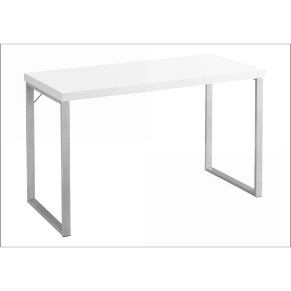 Desks, 48” Modern Home Office Computer Desk – White Laminate Top, Grey ...